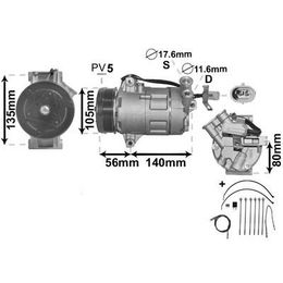 Van Wezel Kompressor, Klimaanlage 3700k428 f&uuml;r Opel