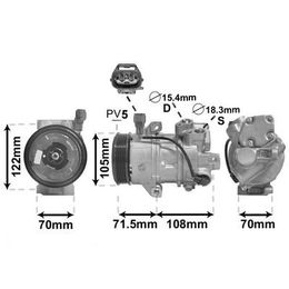 Van Wezel Kompressor, Klimaanlage 2900k008 f&uuml;r SMART