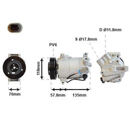Van Wezel Kompressor, Klimaanlage 3700k496 f&uuml;r OPEL