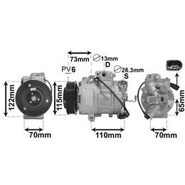 Van Wezel Kompressor, Klimaanlage 7600k018 f&uuml;r VW VAG