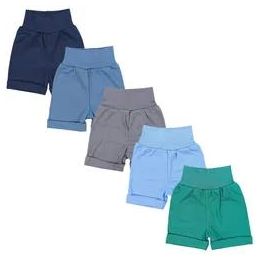 Pumphose TUPTAM "Pumphose Baby Sommershorts 5er Pack", M&auml;dchen, Gr. 86, N-Gr, gr&uuml;n (gerades bein, blau grau gr&uuml;n), Obermaterial: 100% Baumwolle CO., Hosen