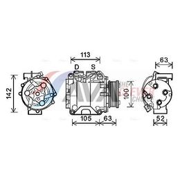 AVA QUALITY COOLING Kompressor, Klimaanlage hdak237 f&uuml;r HONDA