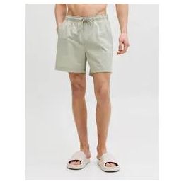 Jack & Jones Badeshorts JACK & JONES "JPSTMAUI NORREBRO SWIM SHORTS", Herren, Gr. L, N-Gr, seagrass, Web, Polyester, unifarben, Badehosen Badeshorts