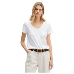 Marc O'Polo T-Shirt MARC O'POLO "aus Organic Cotton Single Jersey", Damen, Gr. XXL, wei&szlig;, Obermaterial: 100% Baumwolle, unifarben, Basic, loose fit, tiefer Rundhals, normaler Saum, Shirts T-Shirt