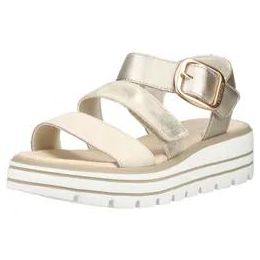 Keilsandalette Remonte "Remonte Sandalen Leder", Damen, Gr. 37, beige, gold, Leder, Schuhe