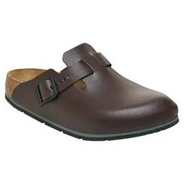 Clog Birkenstock "Boston Pro", Damen, Gr. 39, braun (dunkelbraun), Obermaterial: 50% Rindsleder Leather cow. 50% Lammleder LEL., Schuhe Clog