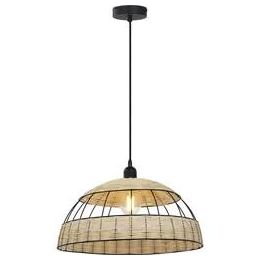 Globo LIGHTING H&auml;ngeleuchte "STRAHLER", schwarz, 1, &Oslash; 40cm H: 120cm, 1 Stk., Leuchten, H&auml;ngeleuchte f&uuml;r Esszimmer Rattan, H&auml;ngeleuchte
