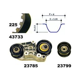 MAPCO Zahnriemensatz 23733 f&uuml;r Opel SAAB GM Vaughall