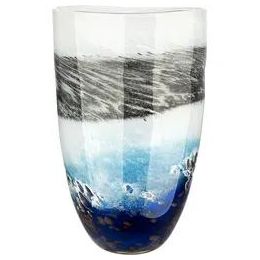 Tischvase Gilde "Vase Oceano", blau, B:16cm H:29cm T:16cm &Oslash;:16cm, Glas, Vasen