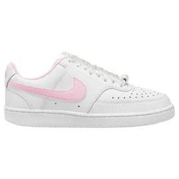 Sneaker Nike SPORTSWEAR "W COURT VISION LOW LE", Herren, Gr. 40,5, wei&szlig;, pink foam, Synthetik, Schuhe Sneaker, inspiriert vom Design des Nike Air Force