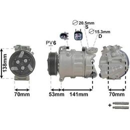 Van Wezel Kompressor, Klimaanlage 0200k209 f&uuml;r ROV/TRI/JAG/AUS/MG