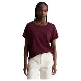 Marc O'Polo T-Shirt MARC O'POLO DENIM "aus Organic Cotton", Damen, Gr. XXS, merlot rot, Obermaterial: 100% Baumwolle, unifarben, Basic, relaxed fit, Rundhals, normaler Saum, Shirts T-Shirt