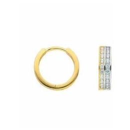 Adelia&acute;s Paar Creolen ADELIA ́S "Creolen Ohrringe 585 Gold ( 14K ) mit Zirkonia &ndash; Goldohrringe", silber, Ohrringe, Damen, Damen, Gold, Goldohrringe