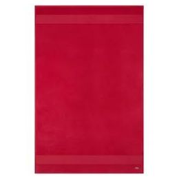 Badetuch Lacoste "LLECROCO", rouge, B:100cm L:150cm, Frottier, Baumwolle, Handt&uuml;cher, Badetuch, mit Label-Applikationen und Bord&uuml;re