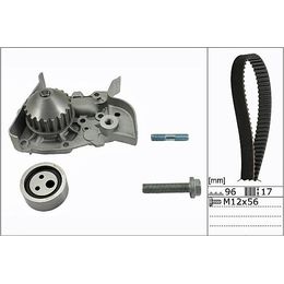 INA Wasserpumpe + Zahnriemensatz 530019130 f&uuml;r DACIA
