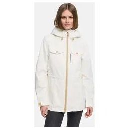 Outdoorjacke Marikoo "Sohaa", Damen, Gr. XL, sanftes wei&szlig;, Obermaterial: 100% Polyester; Kapuze: 62% Polyester, 33% Baumwolle, 5% Elasthan; Wattierung: 100% Polyester; &Auml;rmelfutter: 100% Polyester, Jacken Outdoorjacke, Leichte Outdoorjacke mit Kapuze und Kordelzug