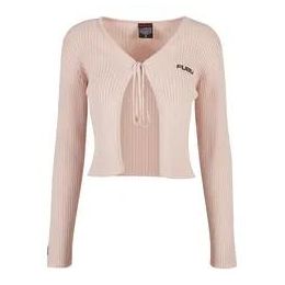 Outdoorjacke Fubu "Fubu Damen FW222-016-1, Corporate Rib Knit Bolero rose", Damen, Gr. XXL, rose, 100% Baumwolle, mehrfarbig, slim fit, V-Ausschnitt, Jacken Outdoorjacke