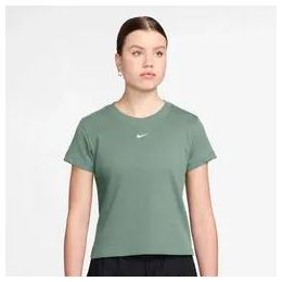 T-Shirt Nike SPORTSWEAR "Nike Sportswear Women's Tight Ribbed Short-Sleeve T-Shirt", Damen, Gr. XL, steam, Feinripp, Obermaterial: 94% Baumwolle, 6% Elasthan, unifarben, figurumspielend h&uuml;ftlang, Rundhals, Shirts T-Shirt, figurumspielende Passform, Kurzarm, h&uuml;ftlange Schnittform