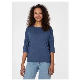 3/4-Arm-Shirt Ragwear "SHIMONA", Damen, Gr. M, night blau, Jersey, Obermaterial: 50% Baumwolle, 50% Polyester, unifarben, normal, Rundhals, Shirts 3/4-Arm-Shirt, Baumwollmix mit 3/4-&Auml;rmeln und softem Finish