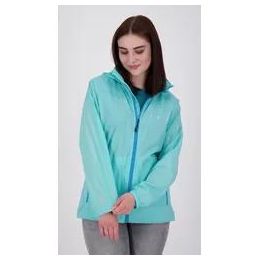 Regenjacke DEPROC ACTIVE "ROBSON WMN II", Damen, Gr. 36/38 (M), t&uuml;rkis, 100% Polyester, normal, elastischer Bund mit Gummizug, Jacken Regenjacke, auch in Gro&szlig;en Gr&ouml;&szlig;en erh&auml;ltlich