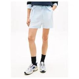 Tommy Hilfiger Shorts TOMMY JEANS "TJW ESSENTIAL LINEN SHORTS", Damen, Gr. XL (42), N-Gr, light powdery blau, stripe, Web, Obermaterial: 55% Leinen, 27% Baumwolle, 18% Viskose, gestreift, regular fit kurz, Hosen Shorts, mit angesagtem Paperbag-Bund