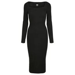 Shirtkleid Urban Classics "Urban Classics Damen Ladies Long Knit Dress", Damen, Gr. XS, US-Gr&ouml;&szlig;en, schwarz, 35% Polyacryl, 35% Viskose, 30% Polyamid, unifarben, slim fit, Rundhals, Kleider Shirtkleid