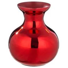 Tischvase Gilde "Vase bauchig Kyoto", rot, B:22cm H:25,5cm T:22cm &Oslash;:22cm, Eisen, Vasen