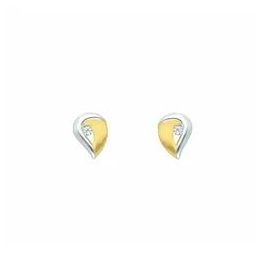 Adelia&acute;s Paar Ohrh&auml;nger ADELIA ́S "Ohrstecker Ohrringe 585 Gold ( 14K ) mit Zirkonia &ndash; Goldohrringe", silber, Ohrringe, Damen, Damen, Gold, Goldohrringe