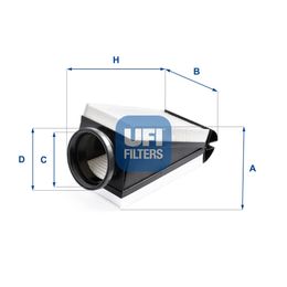 UFI Luftfilter 30b8700 Filtereinsatz 262mm f&uuml;r Mercedes NISSAN