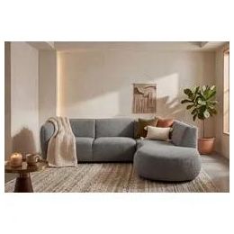 Ecksofa Home Affaire "OSTRUP Rundsofa, L-Form, Naturt&ouml;ne, Boucle", graphite, B:273cm H:73cm T:250cm, 100% Polyester, Sofas, Ecksofa, Breite 273 cm, organische Form mit sanften Rundungen