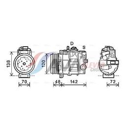 AVA QUALITY COOLING Kompressor, Klimaanlage prak064 f&uuml;r Porsche
