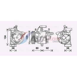 AVA QUALITY COOLING Kompressor, Klimaanlage toak734 f&uuml;r TOYOTA