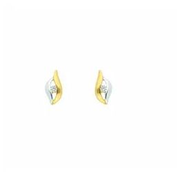 Adelia&acute;s Paar Ohrh&auml;nger ADELIA ́S "Ohrstecker Ohrringe 333 Gold ( 8K ) mit Zirkonia &ndash; Goldohrringe", silber, Ohrringe, Damen, Damen, Gold, Goldohrringe