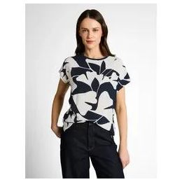 T-Shirt Tom Tailor, Damen, Gr. 3XL, big navy ginkgo, Single Jersey, Obermaterial: 100% Viskose, bedruckt, regular fit normal, Rundhals, Shirts T-Shirt, mit All-Over Print