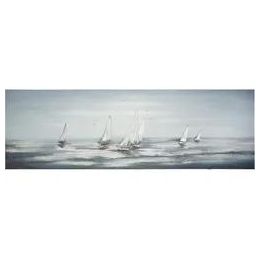 Holzbild Gilde "Bild rechteckig Silver Regatta", farbe bild(er): blau, B:150cm H:50cm T:2,6cm, Poly-Leinwand, Bilder, Holzbild