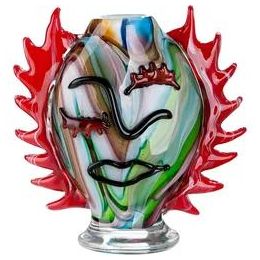 Tischvase Gilde "Gesichtsvase Pepito", mehrfarbig, B:23cm H:26cm T:12cm, Glas, Vasen