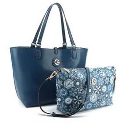 Tragetasche GATTINONI "Teodosia Reversible Medium Shopping Bag Damen", Damen, Gr. B/H/T: 15cm x 28cm onesize, lapislazuli, PVC, Polyurethan, Taschen, Tragetasche Damen, Shopper, Strandtasche, Fashion, Lifestyle, Sale