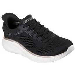 Slip-On Sneaker Skechers "BOBS SQUAD CHAOS-CURRENT MUSE", Damen, Gr. 35, schwarz, goldfarben, Textil, Schuhe, Slipper, Freizeitschuh in veganer Verarbeitung, Topseller