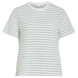 Kurzarmshirt Vila "VINORA S/S YD T-SHIRT - NOOS", Damen, Gr. XL, blau surf stripes:opt 2 hellwei&szlig;, Jersey, Obermaterial: 96% Baumwolle, 4% Elasthan, gestreift, regular fit normal, Rundhals, Shirts