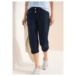 3/4-Hose Cecil "Style YorkStyle NewYork", Damen, Gr. 30, N-Gr, universal blau, Web, Obermaterial: 98% Baumwolle, 2% Elasthan, unifarben, regular fit 3/4-L&auml;nge, Hosen, im Five-Pocket Style