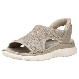 Riemchensandale Skechers "Skechers Sandalen Textil", Damen, Gr. 37, grau, wei&szlig;, Textil, Schuhe Riemchensandale