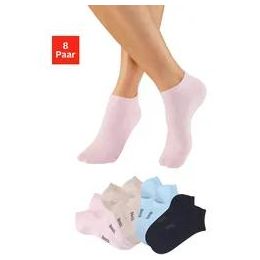 Sneakersocken Bench., Herren, Gr. 35-38, 2x marine, 2x beige, 2x rosa, 2x hell blau, Baumwollmischung, unifarben, elastisch, Socken Sneakersocken, mit weicher Baumwolle