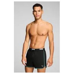 Badeshorts Puma "Puma SWIM MEN TRACK SHORT SHORTS", Herren, Gr. S, N-Gr, schwarz, Microfaser, Obermaterial: 100% Polyester, Badehosen Badeshorts, mit Gummizug und Bindekordel