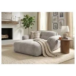 Chaiselongue Trendmanufaktur "Be Fluffy, mit Rundumbezug, Loveseat mit moderner breiter Kedernaht", silber, B:182cm H:87cm T:184cm, 100% Polyester, Sofas, Chaiselongue, mit softem Sitzkomfort, in hochwertigem Breitcord mit weicher Haptik