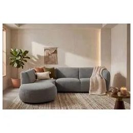 Ecksofa Home Affaire "OSTRUP Rundsofa, L-Form, Naturt&ouml;ne, Boucle", graphite, B:273cm H:73cm T:250cm, 100% Polyester, Sofas, Ecksofa, Breite 273 cm, organische Form mit sanften Rundungen