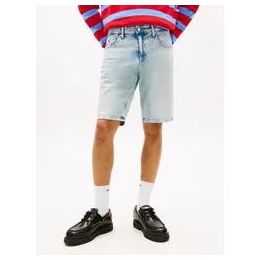 Tommy Hilfiger Shorts TOMMY JEANS "SCANTON", Damen, Gr. 34, N-Gr, denim light, Denim/Jeans, Obermaterial: 99% Baumwolle, 1% Elasthan, unifarben, regular fit kurz, Hosen Shorts, Regular fit mit Taschen