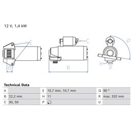 Bosch Starter 0986029250 f&uuml;r MAZDA