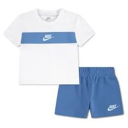 T-Shirt & Shorts Nike SPORTSWEAR "NKB B NSW FUTURA ICON SHORT SE", M&auml;dchen, Gr. 110, star blau, Obermaterial: 60% Baumwolle, 40% Polyester, KOB Set-Artikel, f&uuml;r Children, 2-teilig, f&uuml;r sportliche Aktivit&auml;ten
