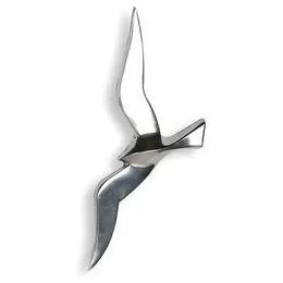 Casablanca Wanddekoobjekt GILDE "Wandobjekt Vogel Flying Bird", silberfarben, B:14cm H:34cm T:2,5cm &Oslash;:0cm, Aluminium, Wanddekoobjekte