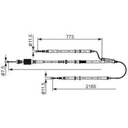 Bosch Seilzug, Feststellbremse 1987482806 f&uuml;r Vaughall